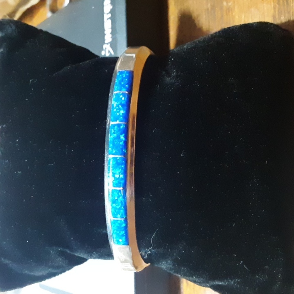 Sterling Silver Opal Inlay Bracelet - Gem